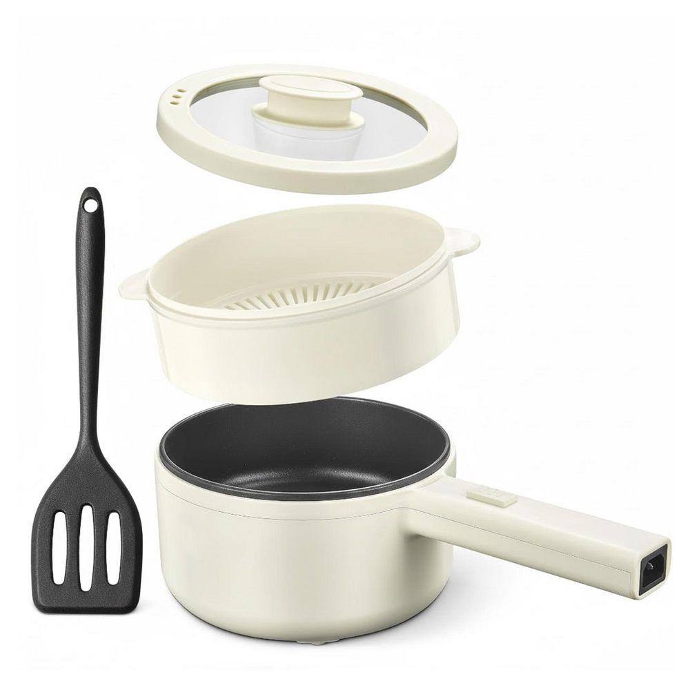 Polyethylene 1.6L White Electric Stock Pot Non-Stick Cooker with ...