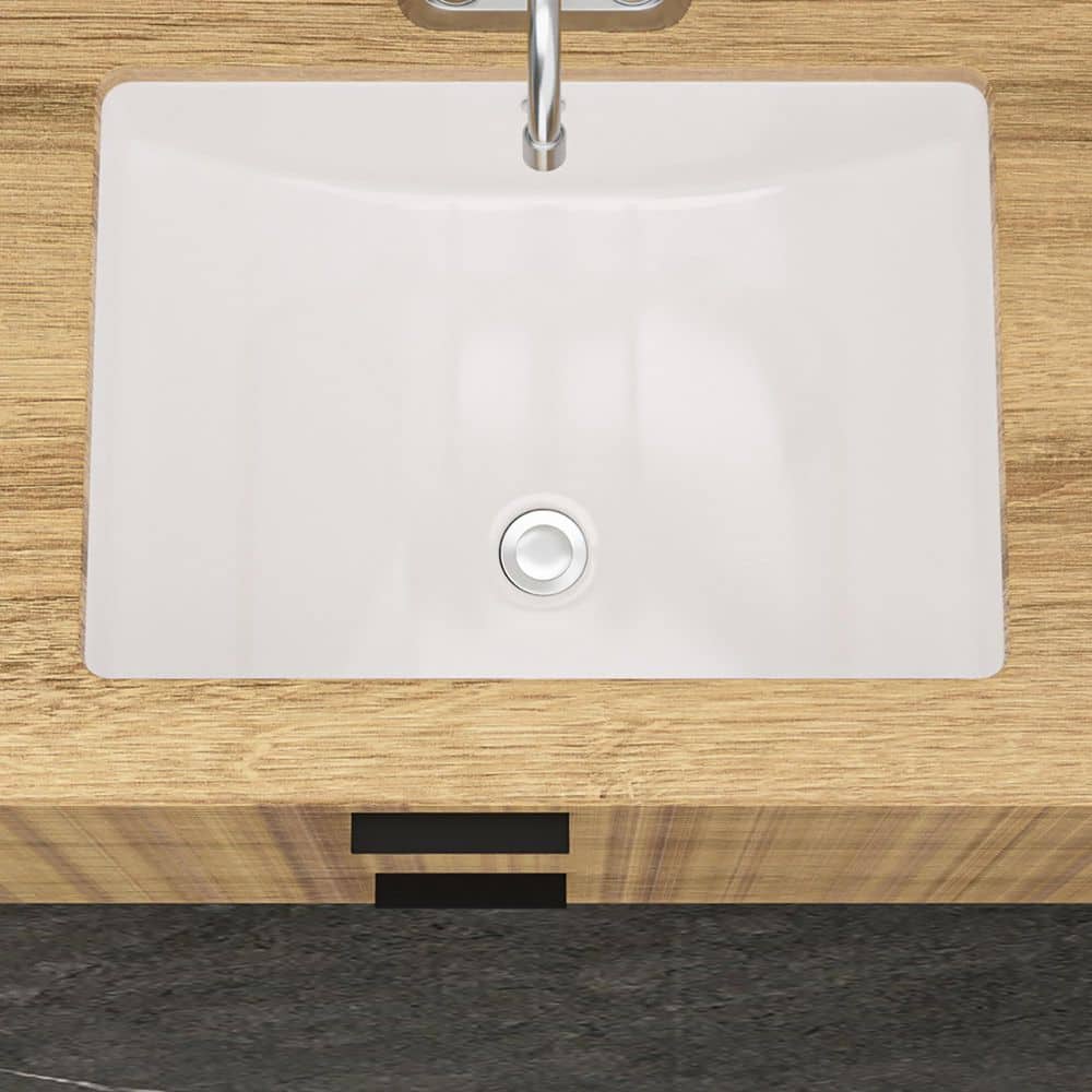 Coporesell 20 in. Undermount Rectangular Bathroom Sink with Overflow in ...