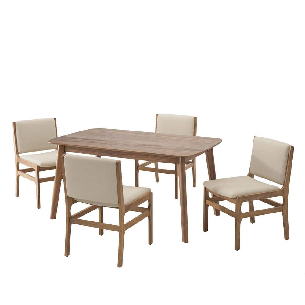CHRISTOPHER KNIGHT HOME Faust 5-Piece Walnut and Wheat Dining Set with ...