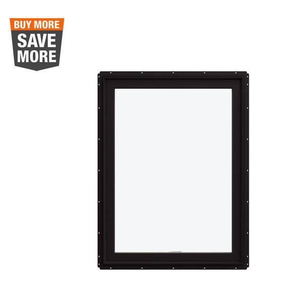 JELD-WEN 32 in. x 48 in. W-5500 Left-Hand Casement Wood Clad Window ...