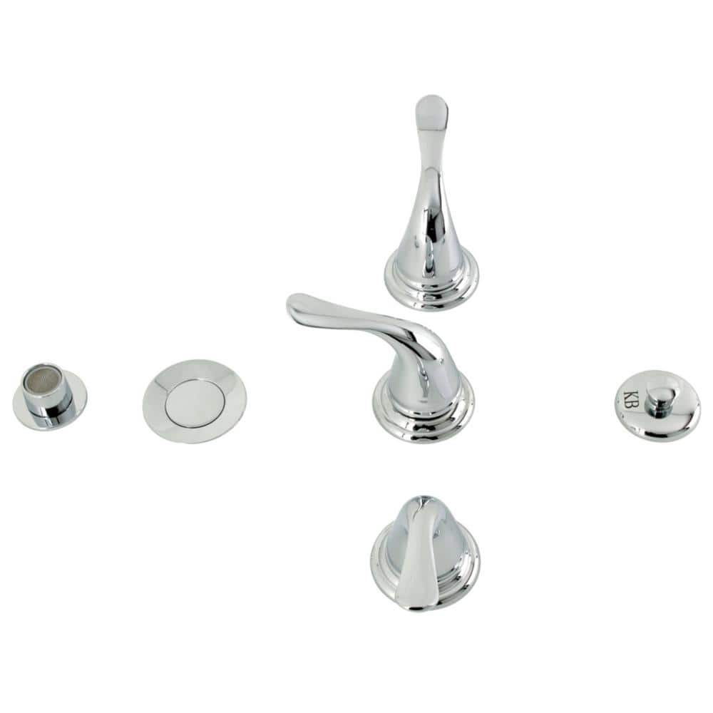 Kingston Brass Royale 3-Handle Bidet Faucet with Brass Pop-Up in ...