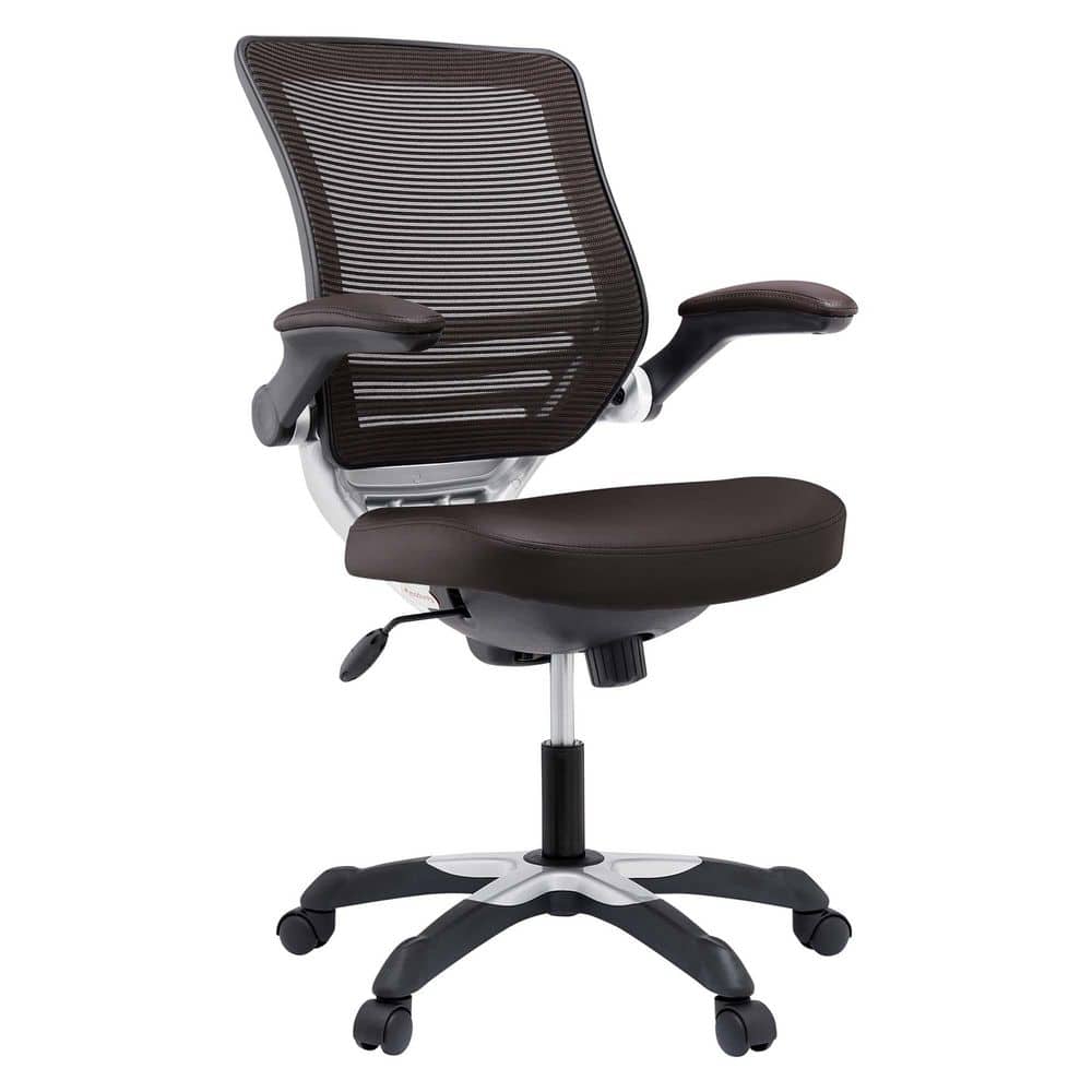 MODWAY Edge Vinyl Office Chair in Brown EEI-595-BRN - The Home Depot