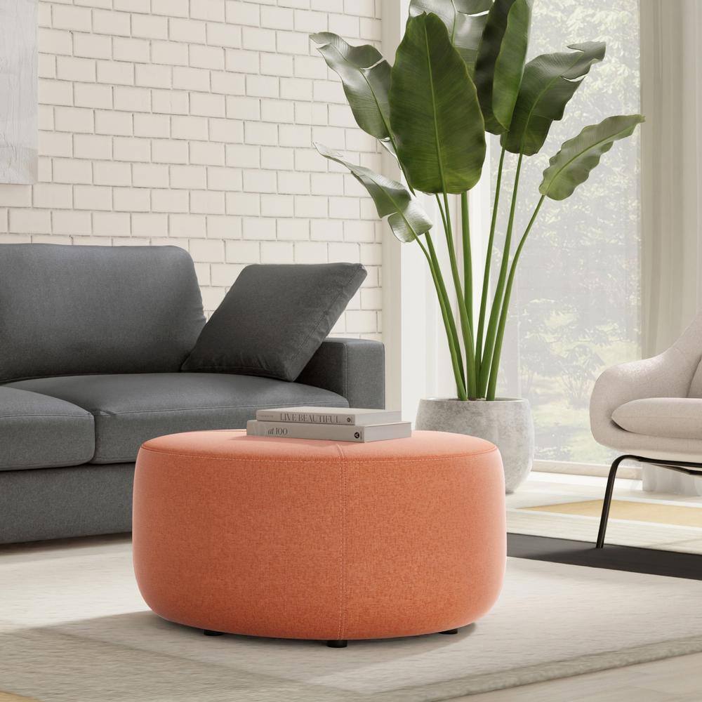 Simpli Home Moore 32 in. Wide Contemporary Irregular Large Ottoman in ...