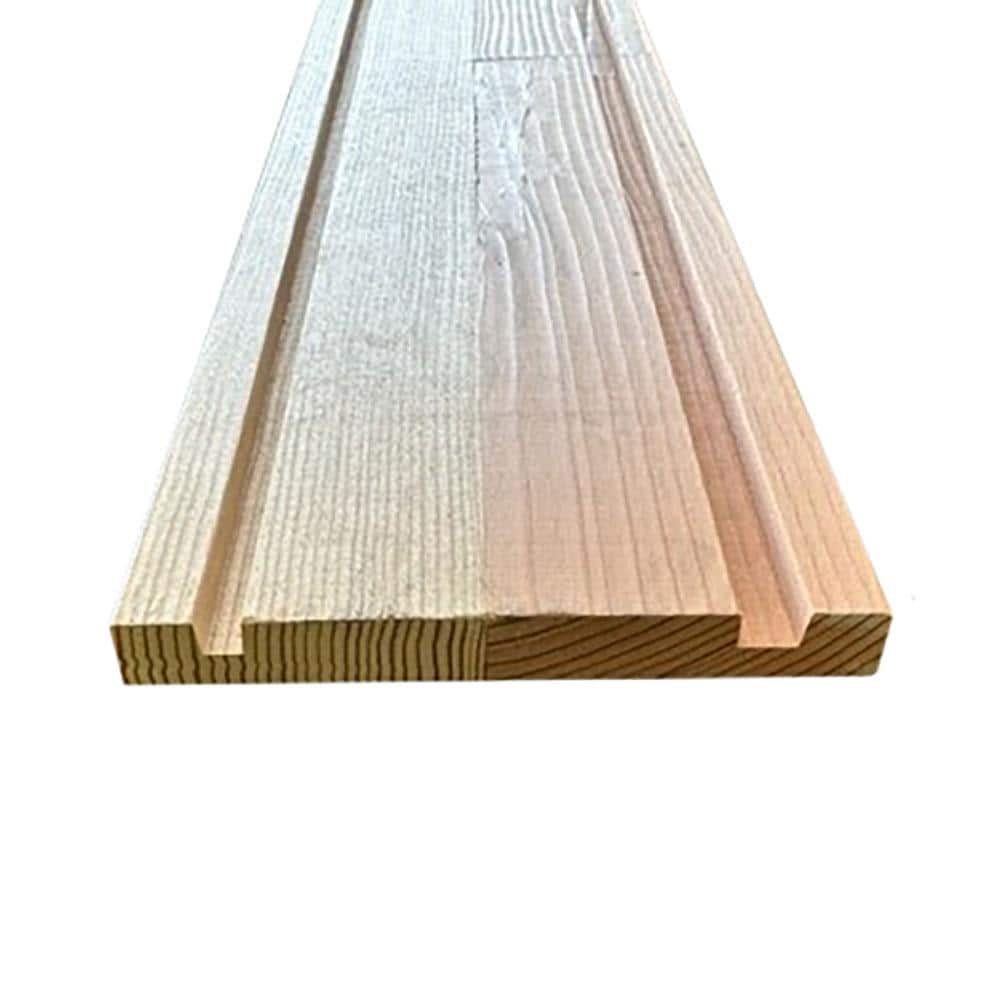 1 in. x 6 in. x 16 ft. Finger-Joint Fir Double Plow Fascia Board ...