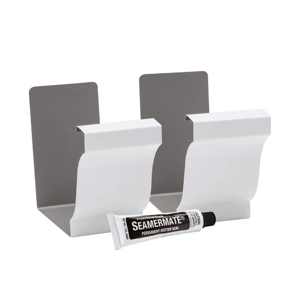 Amerimax Home Products 5 in. White Aluminum Gutter Seamers with ...