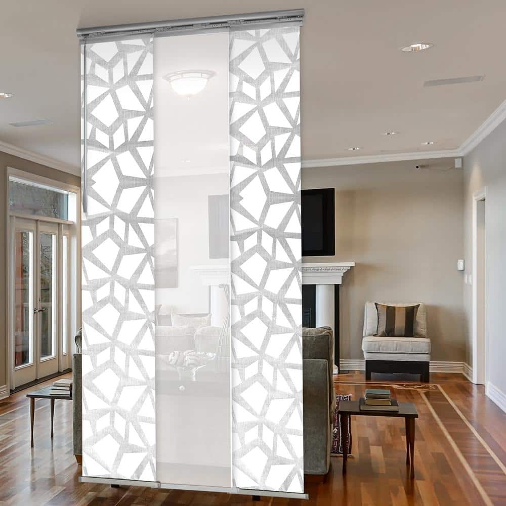 EMOH White Lighting Filtering Sliding Single Rail Track, Room Divider ...