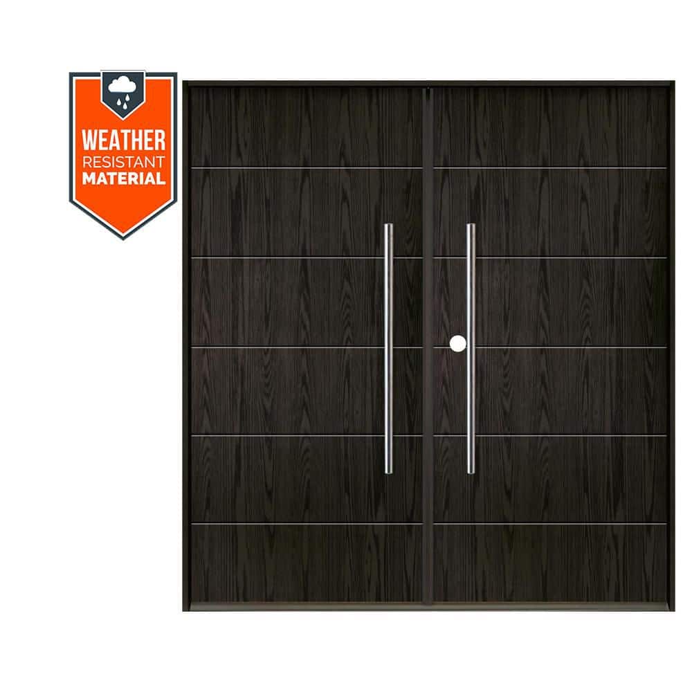 Krosswood Doors TETON Modern Faux Pivot 72 in. x 79 in. Right-Active ...