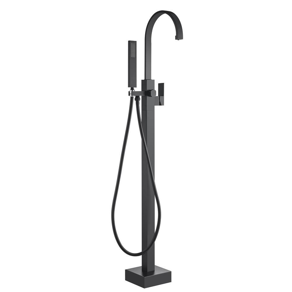 WOODBRIDGE Single-Handle Freestanding Tub Faucet with Hand Shower in Oil Rubbed Bronze F1265 ...