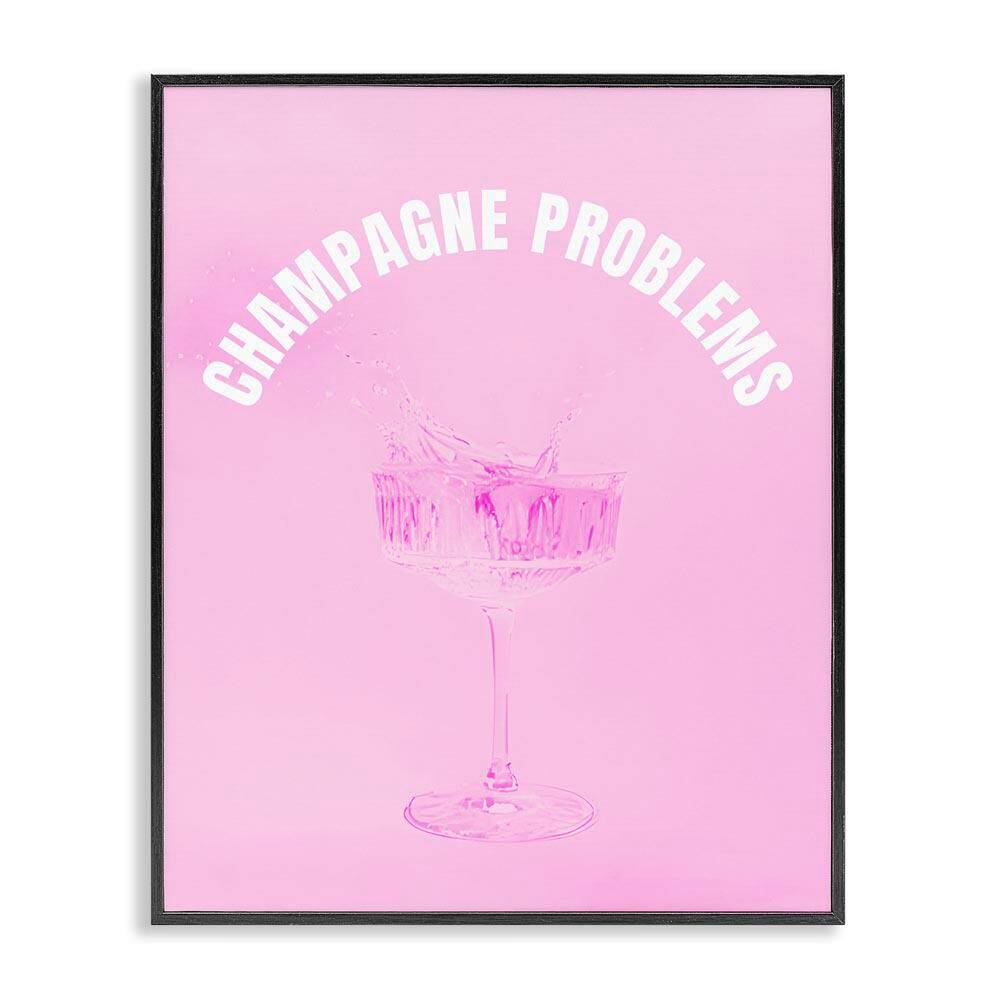Stupell Industries Champagne Problems Pink by House of Lulu Black ...
