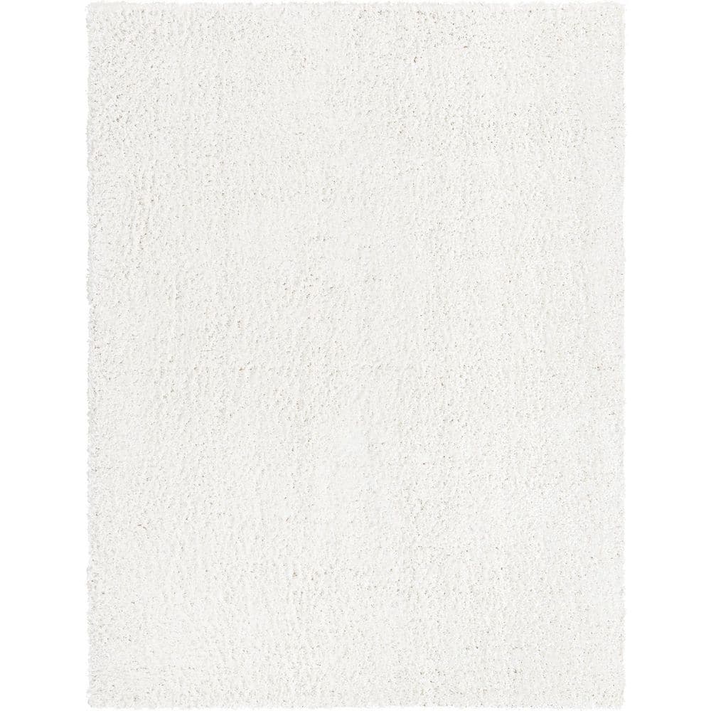 Unique Loom Davos Shag White 8 ft. x 10 ft. Area Rug 3145927 - The Home ...