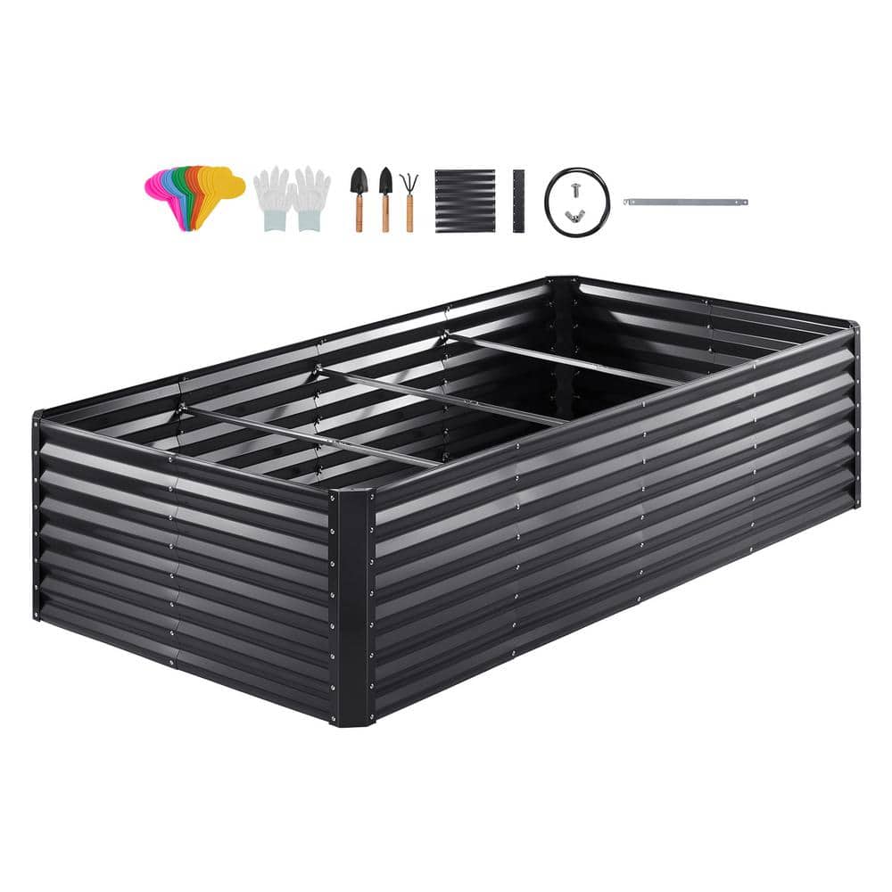 SVOPES 8ft. x 4 ft.x 2ft.Raised Garden Bed, Galvanized Metal Planter ...