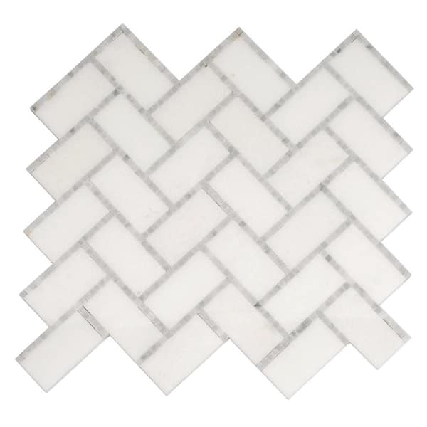 Apollo Tile Athens White 4 in. x 5 in. Polished Marble Floor and Wall ...