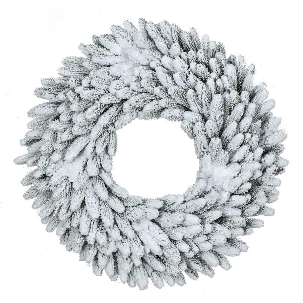 Fraser Hill Farm 36 in. Unlit Icy Frost Snow Flocked Artificial ...