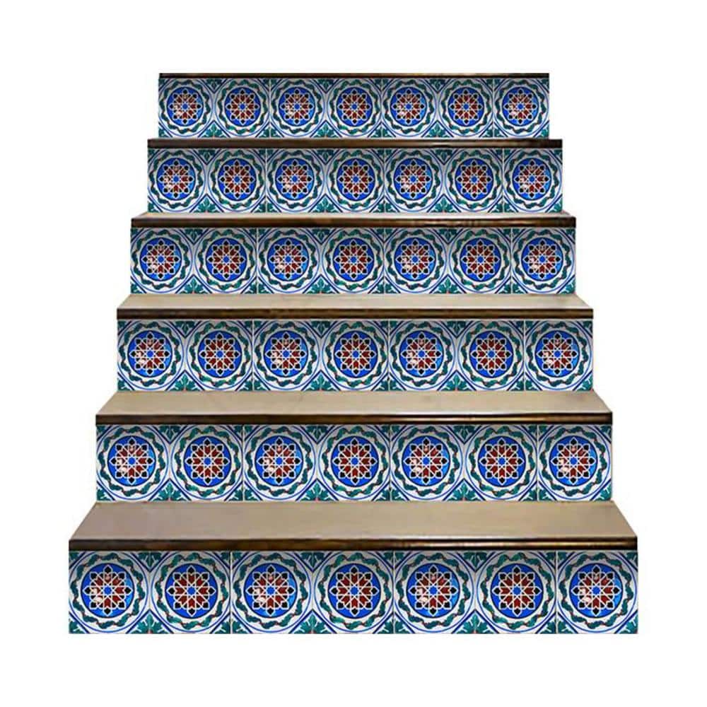 Reviews for HomeRoots Multi Colored Augustine 8 in. x 8 in. Vinyl Peel ...