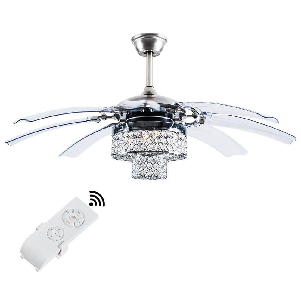 OUKANING 48 in. Integrated LED Indoor Silver Modern Invisible Ceiling ...