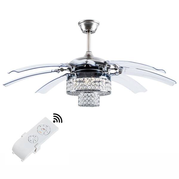 OUKANING 48 in. Integrated LED Indoor Silver Modern Invisible Ceiling ...