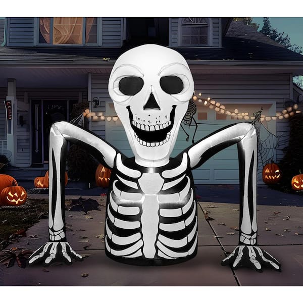 Joyfy 5.5Ft Halloween LED Skeleton Blow-Up Decor 31966-B - The Home Depot