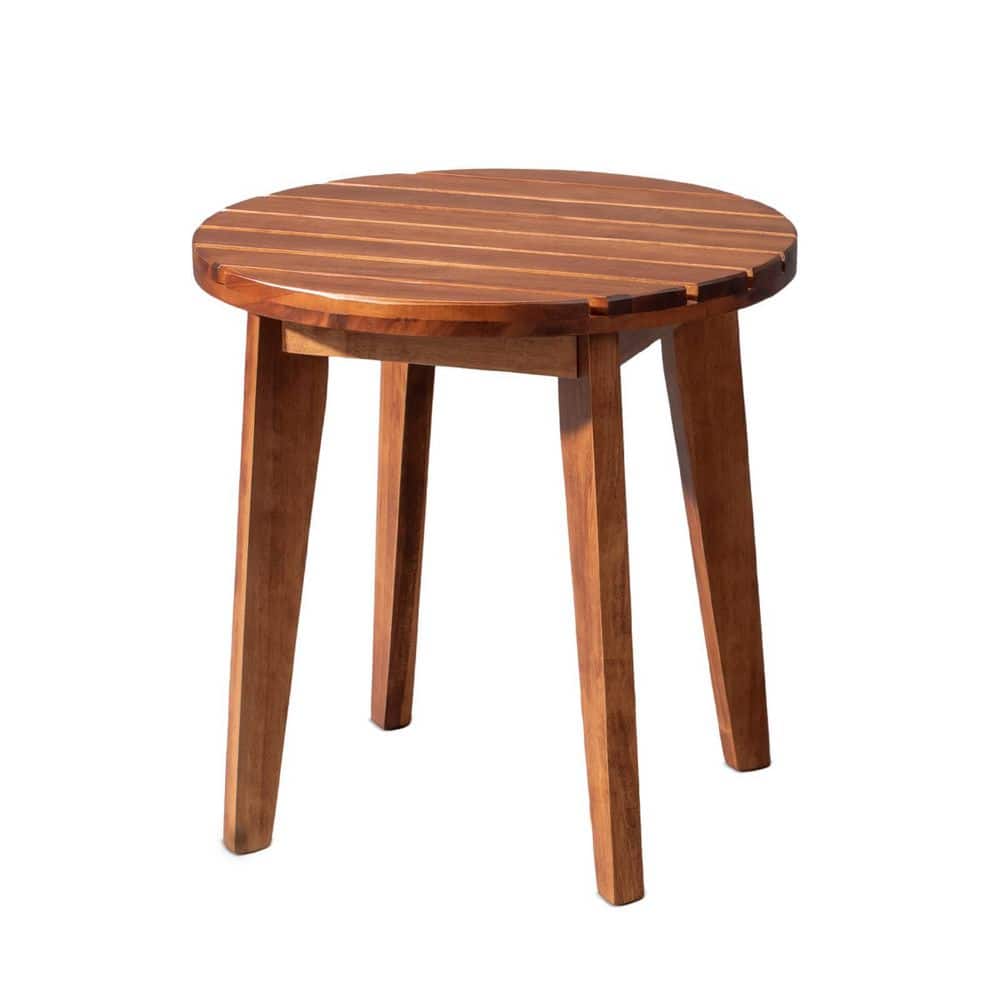 Karl home Poplar Wood Outdoor Wood Side Table K1G56001453 - The Home Depot