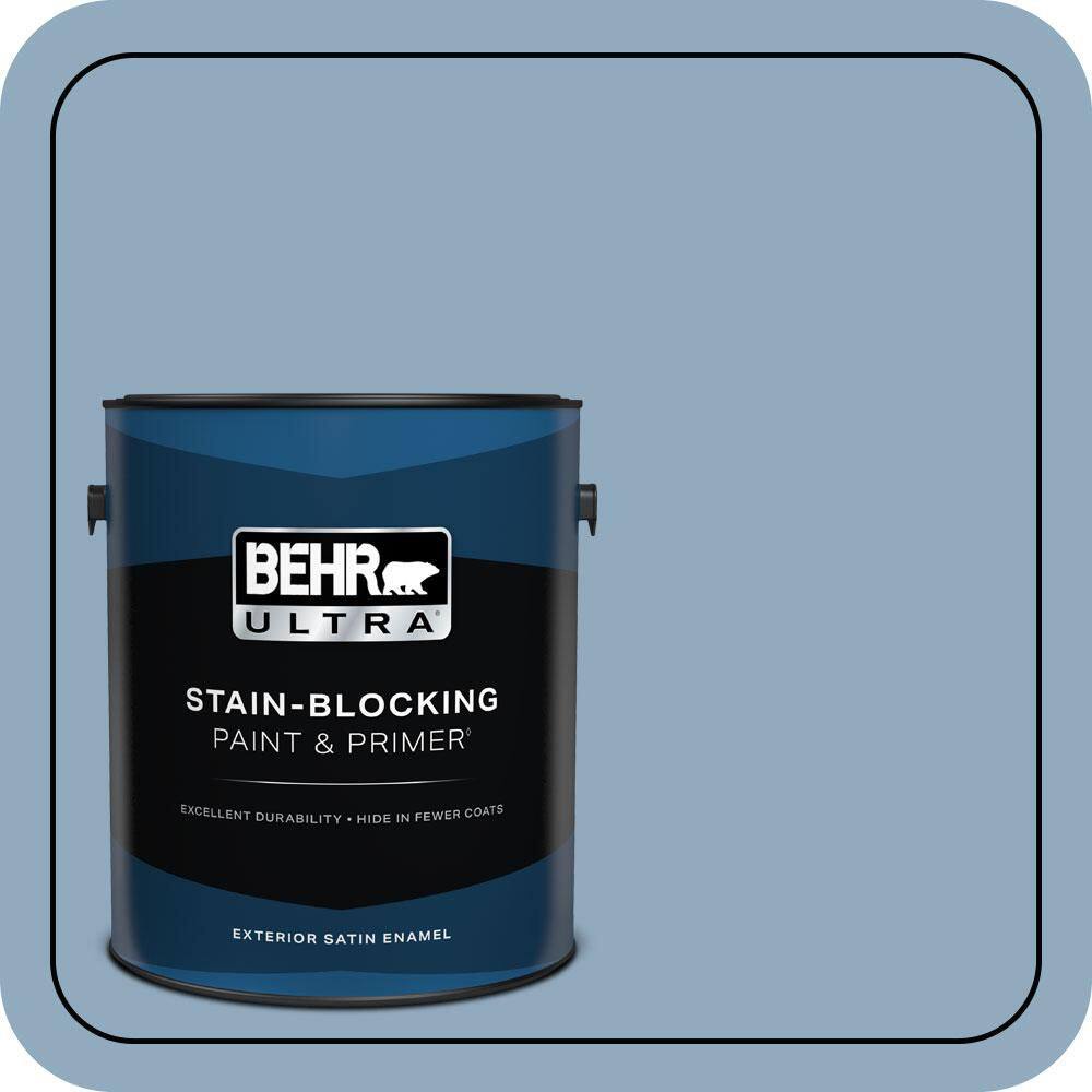 BEHR ULTRA 1 gal. #BIC-10 Cotton Denim Satin Enamel Exterior Paint ...