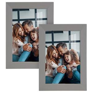 Wexford Home Grooved 8 in. x 10 in. Grey Picture Frame (Set of 2 ...