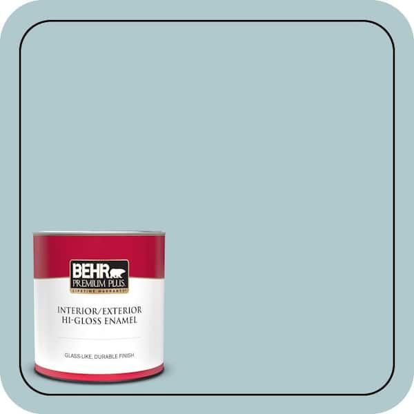 BEHR PREMIUM PLUS 1 qt. #HDC-SM14-8 Floating Blue Hi-Gloss Enamel ...