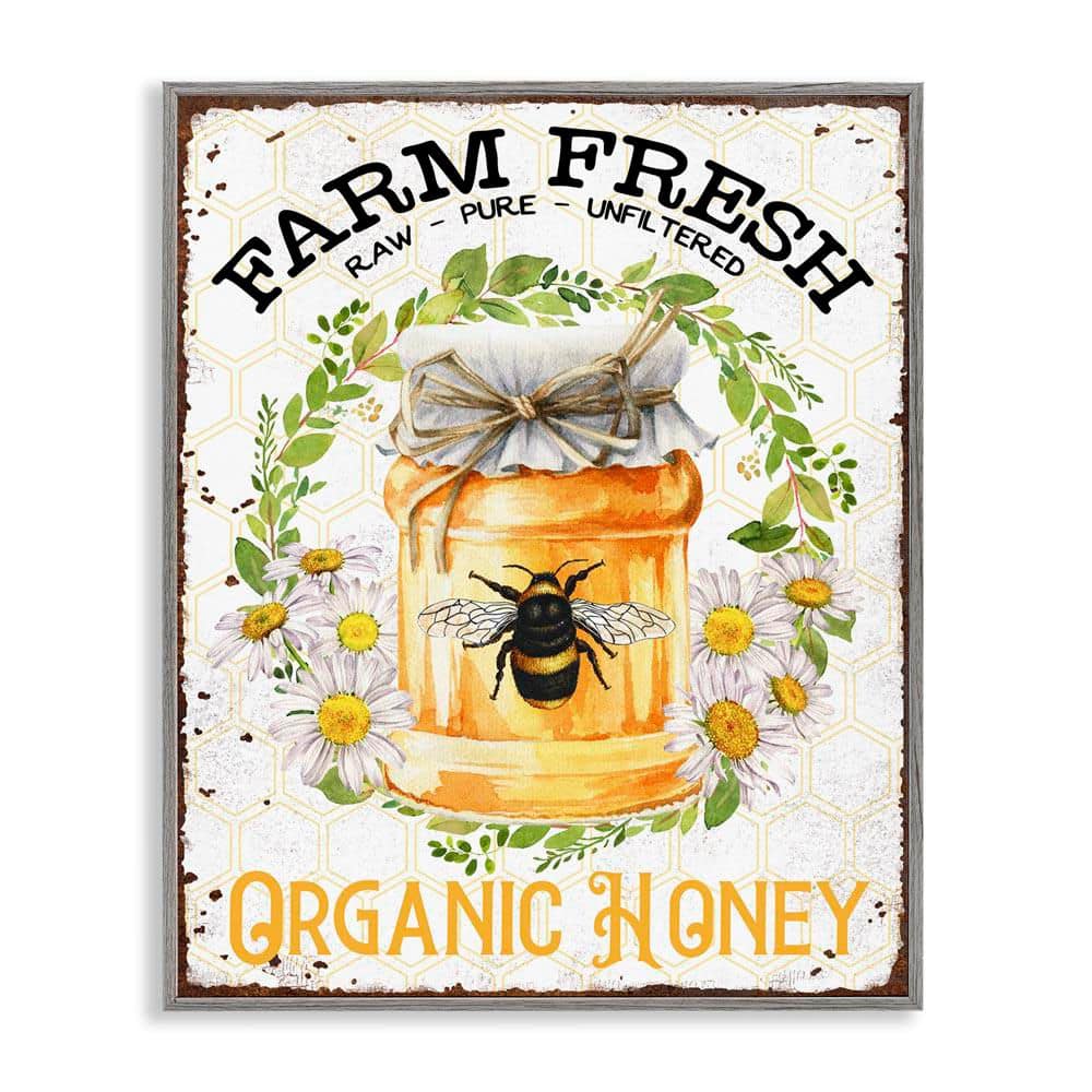 Stupell Industries Farm Fresh Organic Honey by Creatif Belle Gray ...