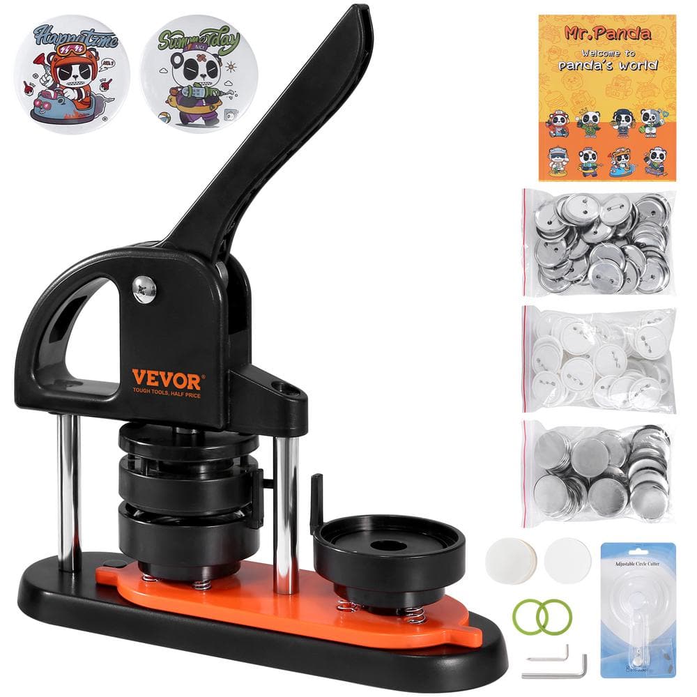 VEVOR Button Maker Machine, 2.28 in. 58 mm Pin Maker, Installation-Free ...