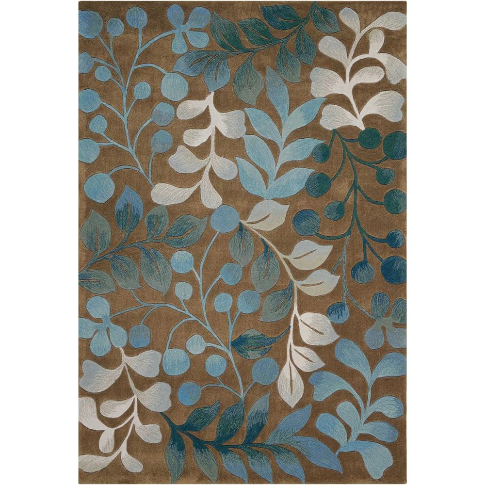 Nourison Contour Mocca 5 ft. x 8 ft. Geometric Contemporary Area Rug ...
