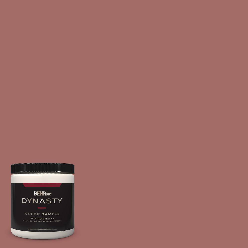 BEHR DYNASTY 8 oz. #S150-5 Vermilion One-Coat Hide Matte Stain-Blocking ...