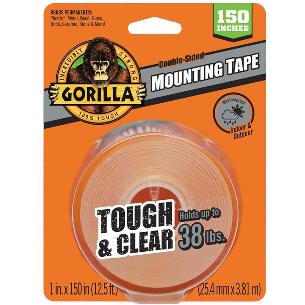 Gorilla 1 in. x 4 yds. Tough and Clear Mounting Double Sided Tape (6 ...