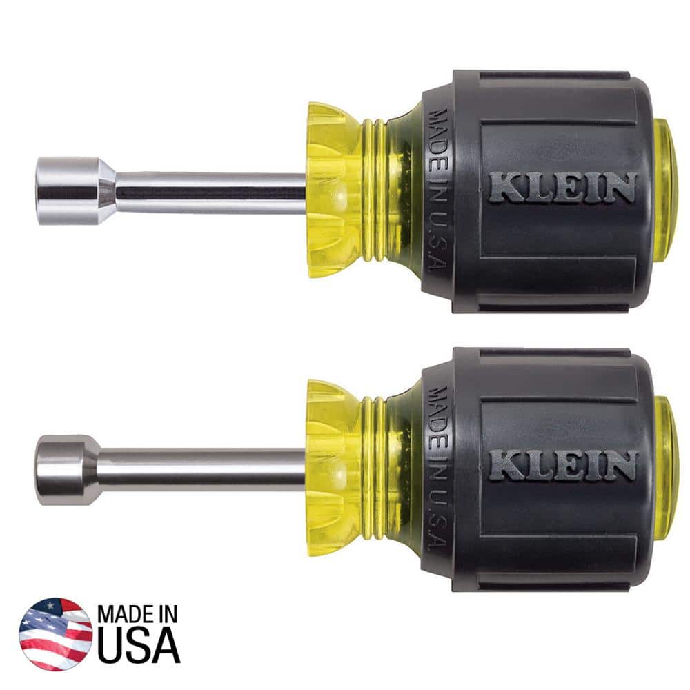 Klein Tools 2-Piece Stubby Magnetic Tip Nut Driver Set- Cushion Grip ...