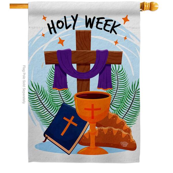 Ornament Collection 28 in. x 40 in. Holy Week Religious House Flag ...