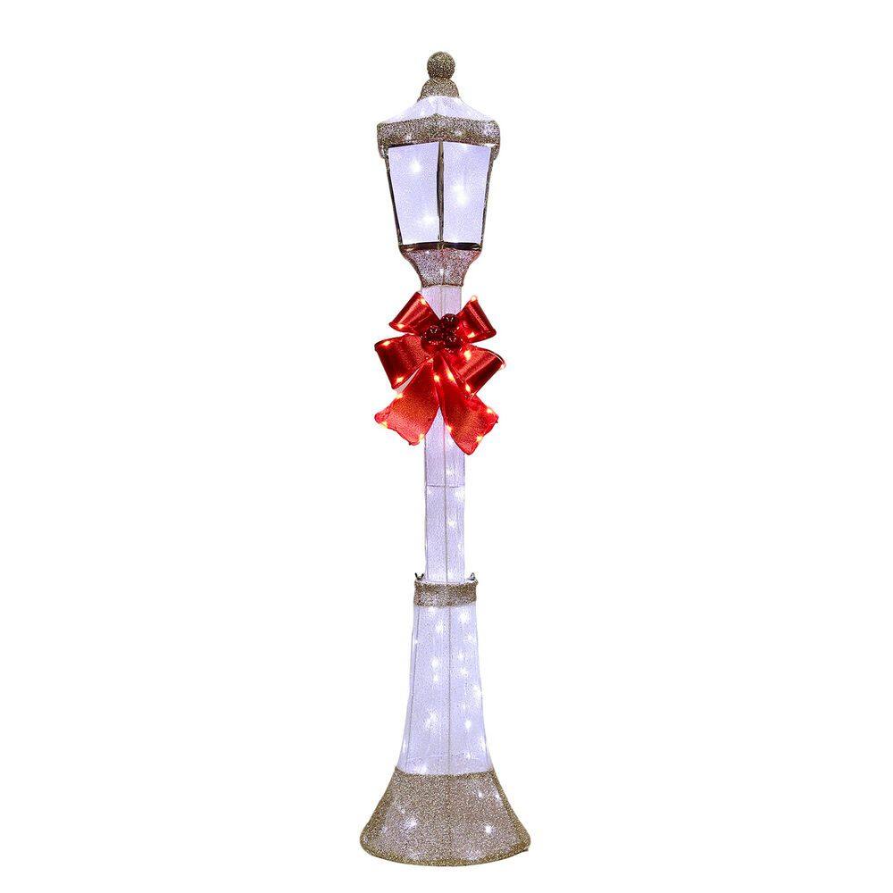 Starfree 60 in. Outdoor Christmas Decoration Lamp Post with Cool White ...