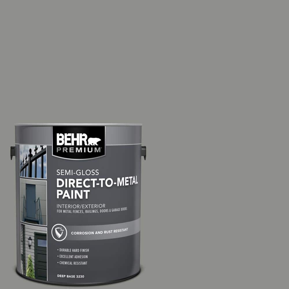 BEHR PREMIUM 1 gal. #PPU24-20 Letter Gray Semi-Gloss Direct to Metal ...