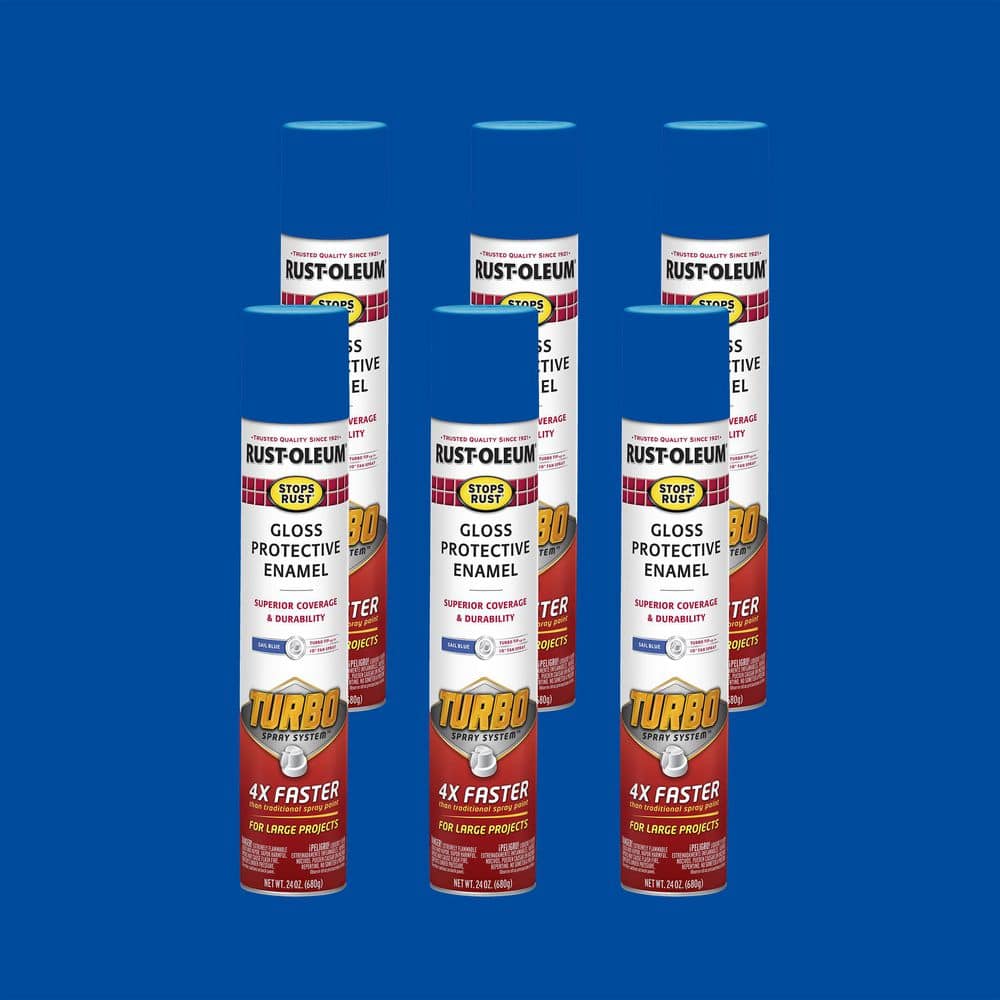 Rust-Oleum Stops Rust 24 oz. Turbo Spray System Gloss Sail Blue Spray ...