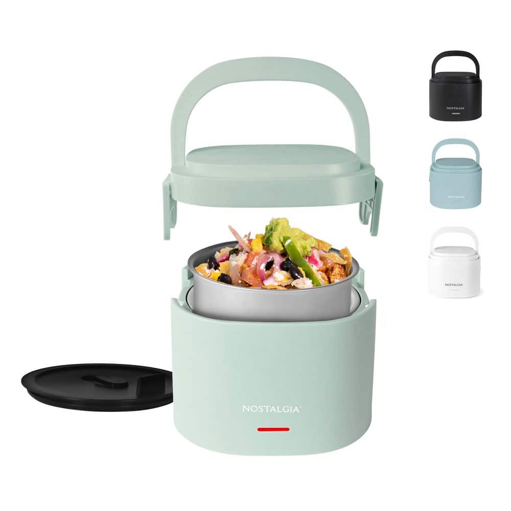 Nostalgia Sage 20 oz. Portable Heated Lunch Box NLB25SGD1 - The Home Depot