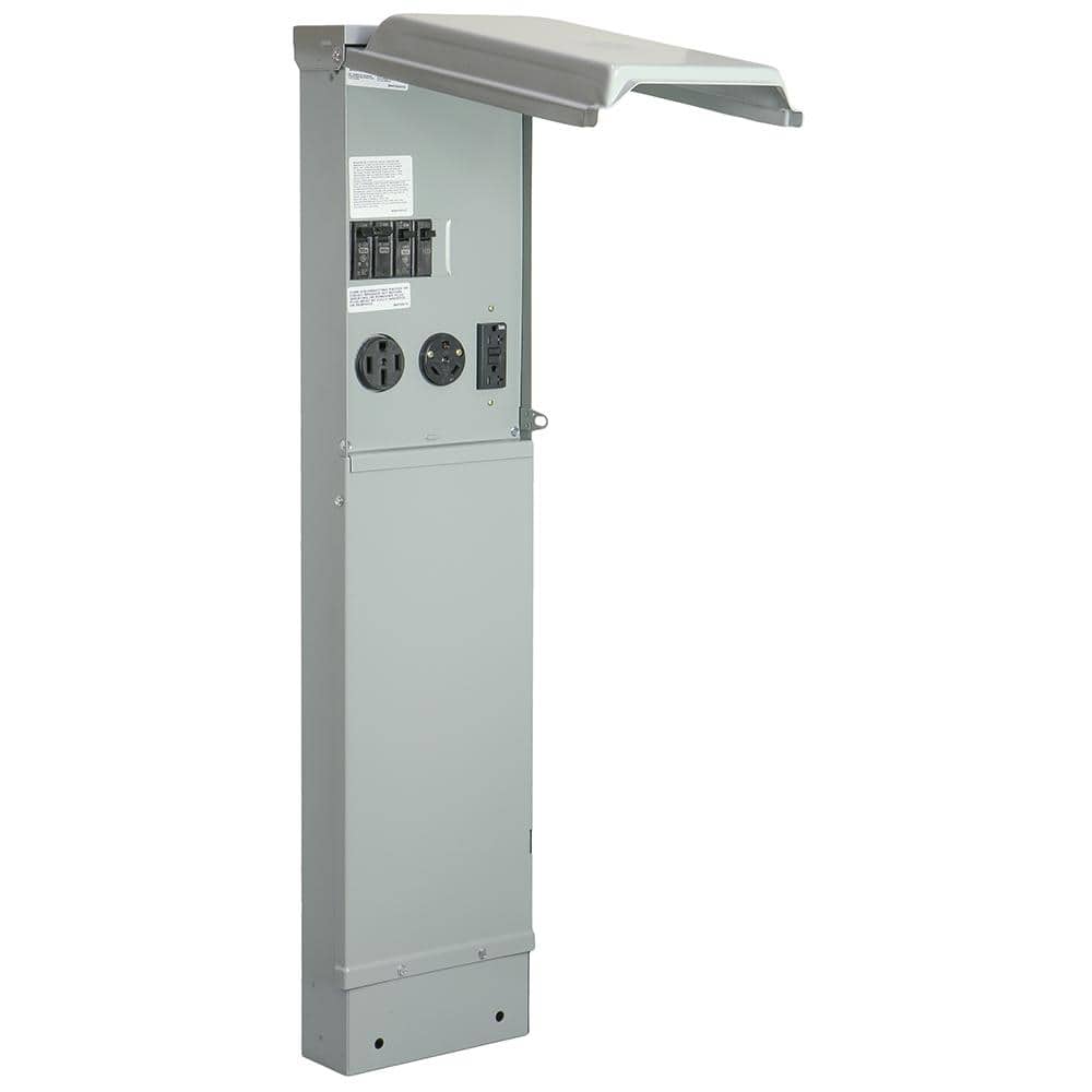 GE RV Pad Mount Pedestal with 50 Amp and 30 Amp RV Receptacles and 20 ...