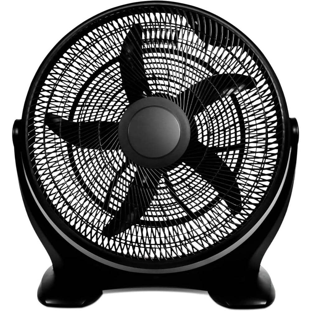 Edendirect 20 in 3-Speed Plastic Floor Fans in Black with adjustable ...