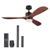 Merra 52 in. Indoor Black Standard Ceiling Fan with Dimmable Integrated ...