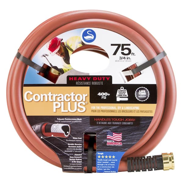 ContractorPlus 3/4 in. x 75 ft. Heavy Duty Contractor Water Hose ...