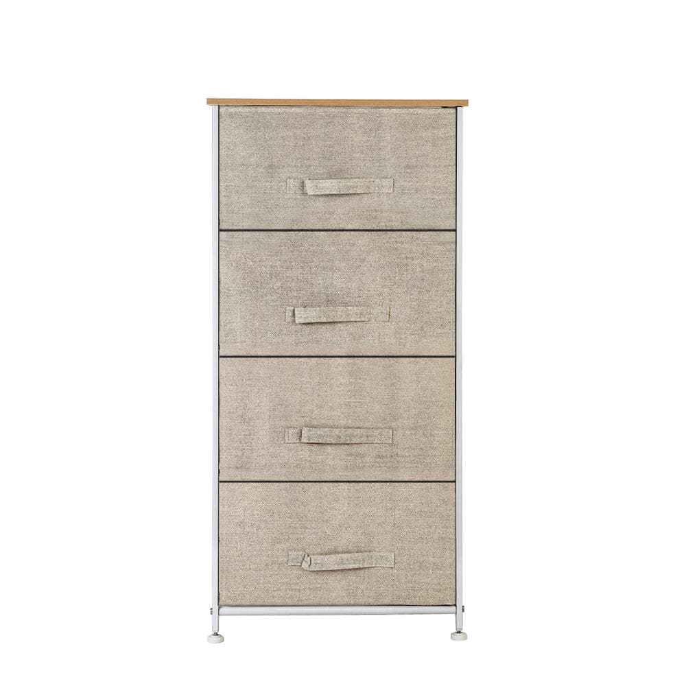 Karl home 11.87 in. W x 37.5 in. H Beige 4-Drawer Fabric Storage Chest ...