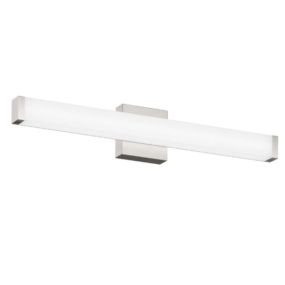 HKMGT 25 in. 1-Light Chrome Modern Dimmable LED Vanity Light Bar 6000K ...