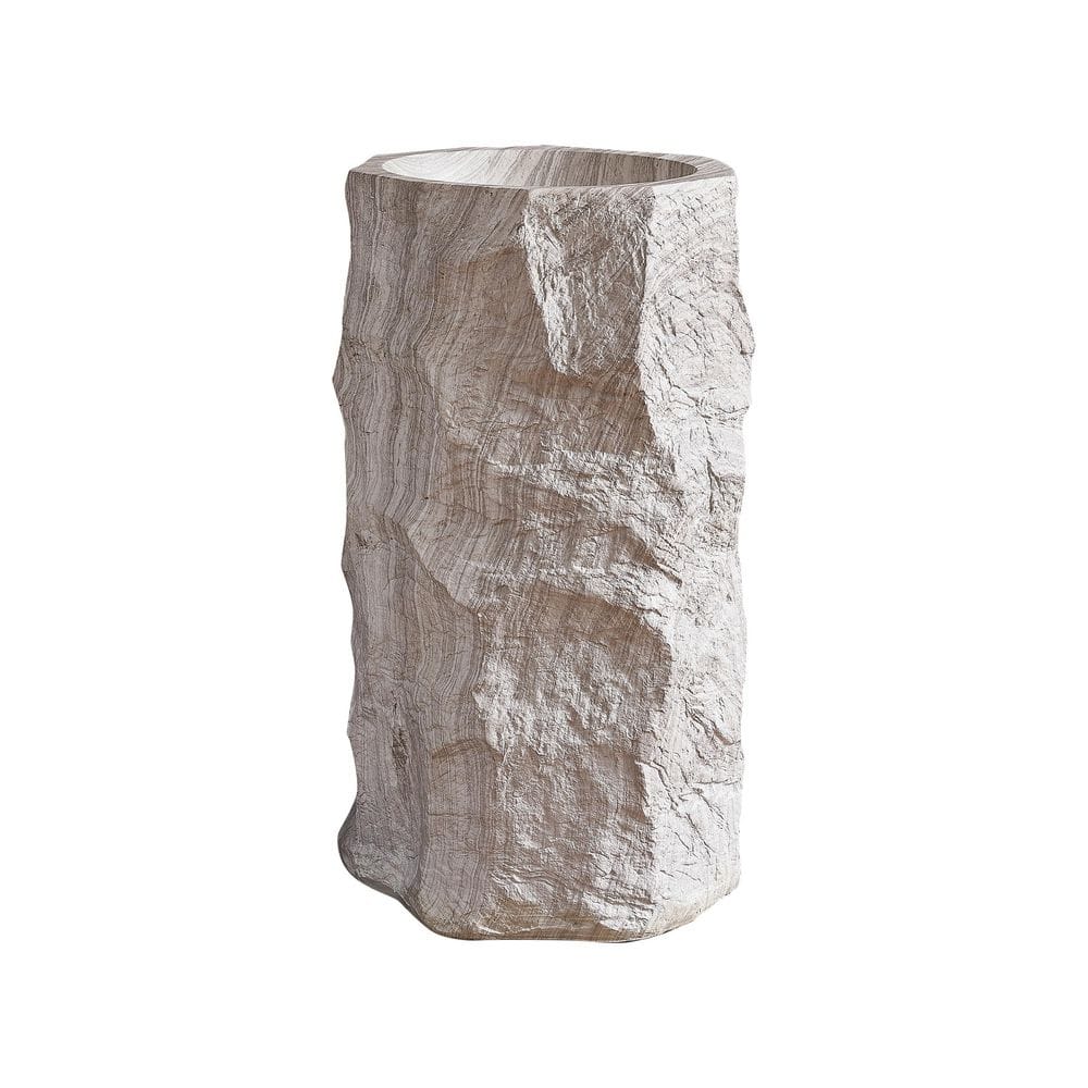 MEDUNJESS 18 in. L x 18 in. W Stone Resin Solid Surface Matte Pedestal ...
