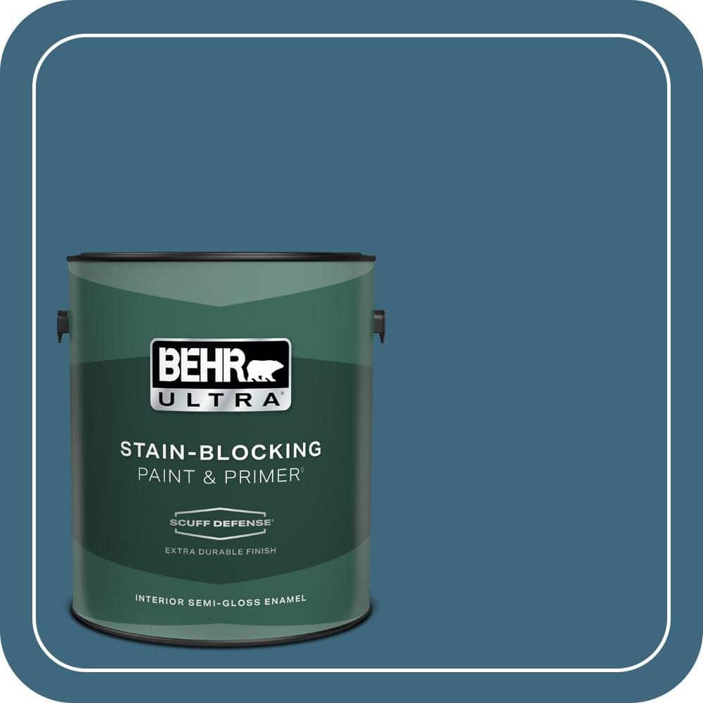 BEHR ULTRA 1 gal. #MQ5-61 Ocean Storm Extra Durable Semi-Gloss Enamel ...