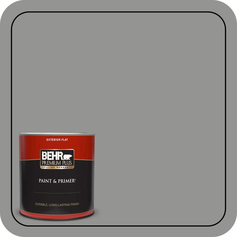 BEHR PREMIUM PLUS 1 qt. #780F-5 Anonymous Flat Exterior Paint & Primer ...