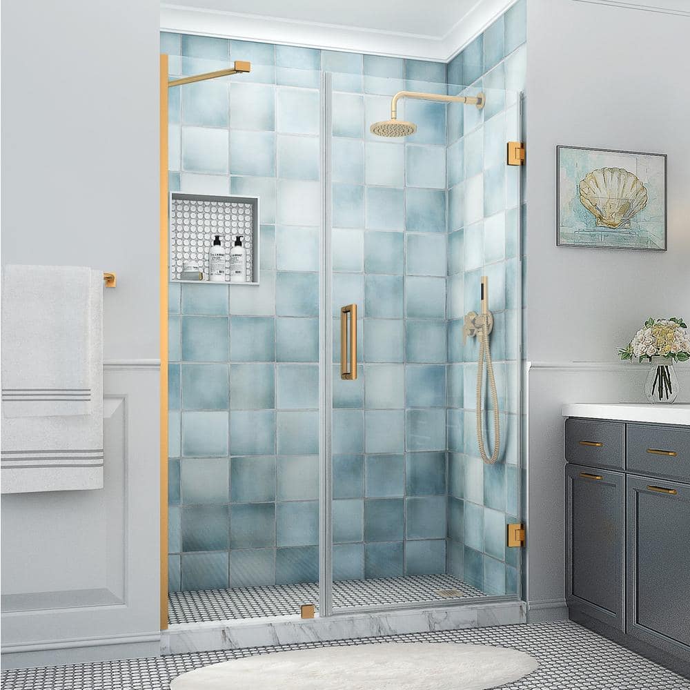 Aston Belmore Xl 56 25 57 25 In W X 80 In H Frameless Hinged Shower