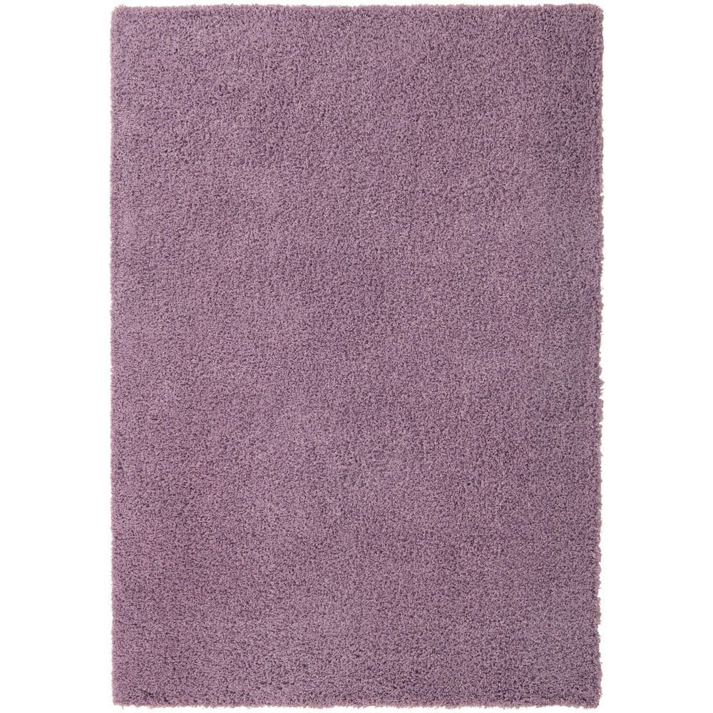 Unique Loom Solid Shag Lilac 7 ft. x 10 ft. Area Rug 3126221 - The Home ...