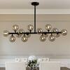 SILJOY 16-Light Amber Globe Sputnik Chandelier Black Finished ...