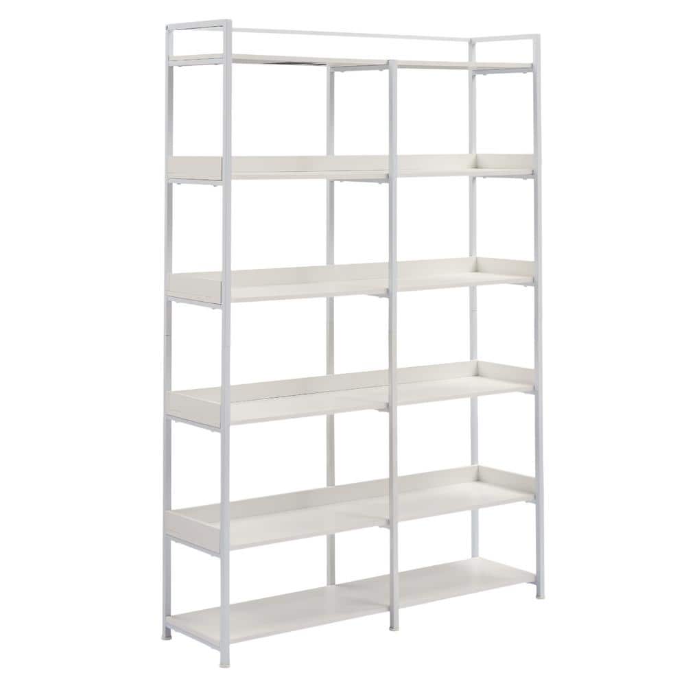 Asucoora Giltner 71 in. H x 47 in. W White Metal 6-Shelf Etagere ...