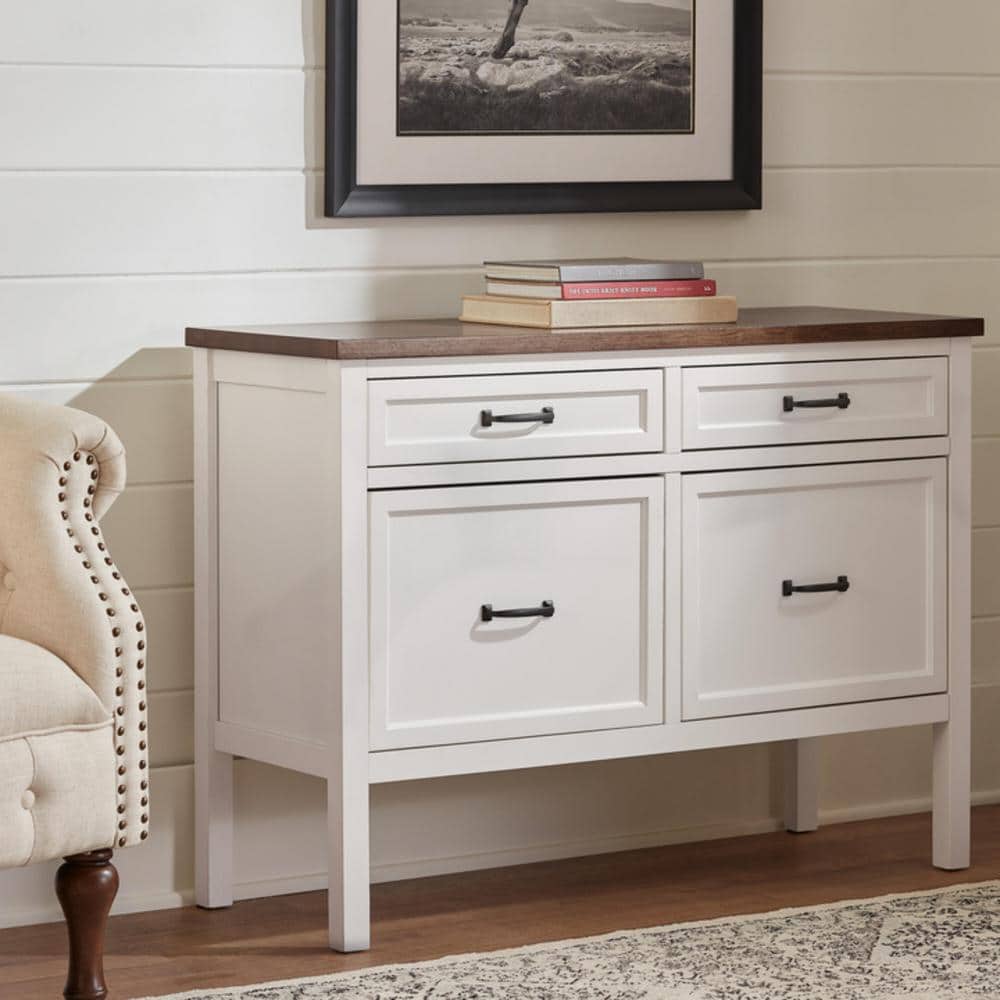Home Decorators Collection Appleton 4 Drawer White and Haze Wood Finish ...